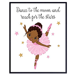 Black Wall Art for African American Girl Black Girl Gifts African American Girl Gifts - African American Wall Art - Afro Wall Art - Ballerina Wall Decor - African American Little Girls Room Decor 8x10