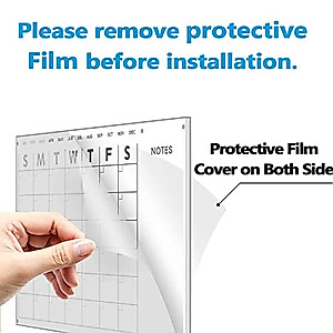 Acrylic Dry Erase Calendar for Wall 23”x16“ Clear Acrylic Wall Calendar White Board Calendar Home Office Calendar