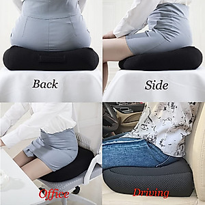 DYMGFZD Office Chair Cushions for Back and Butt, Ergonomic Chair/Seat Cushion for Long Sitting, Sitting Pillow for Automobile, Wheelchair, Computer Chair and Office Chair Hip Support Black