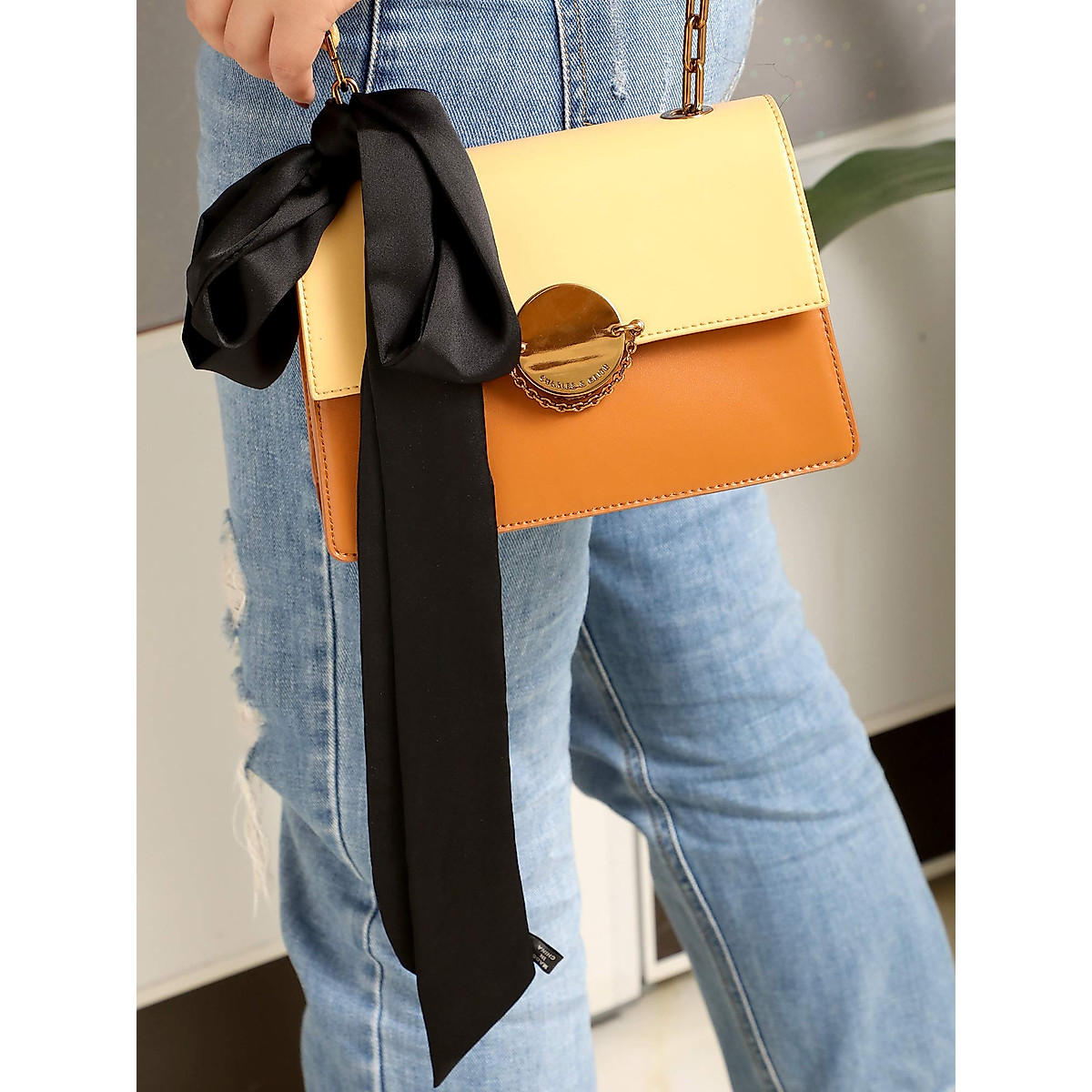 3 Pcs Scarf Skinny for Women Satin Scarf Belts Sash Necktie Neck Scarf Choker Solid Color Narrow Scarf (Black, White, Grey)