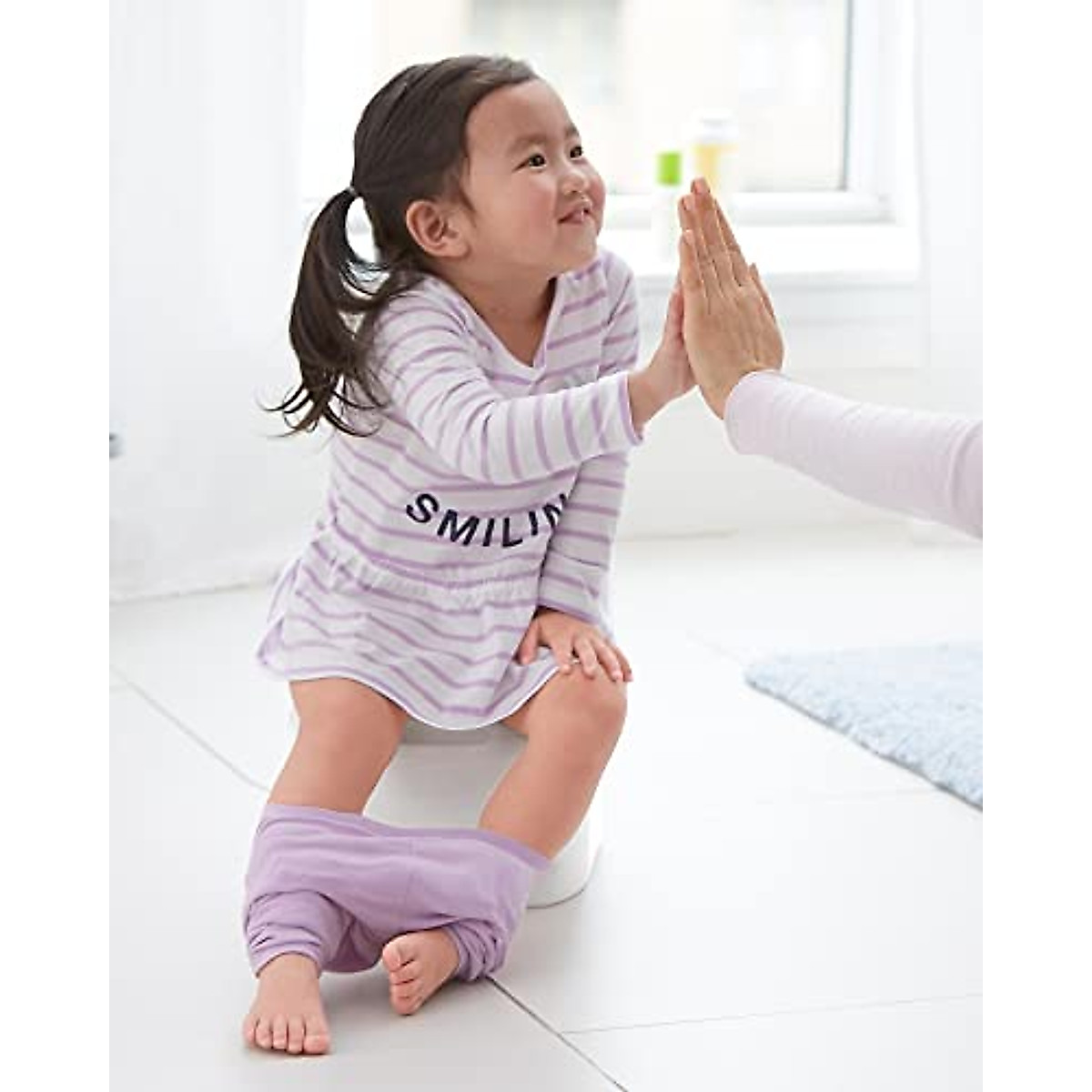 Skip Hop Potty Training Toilet with Easy Clean Coating & Baby Wipes Holder, White