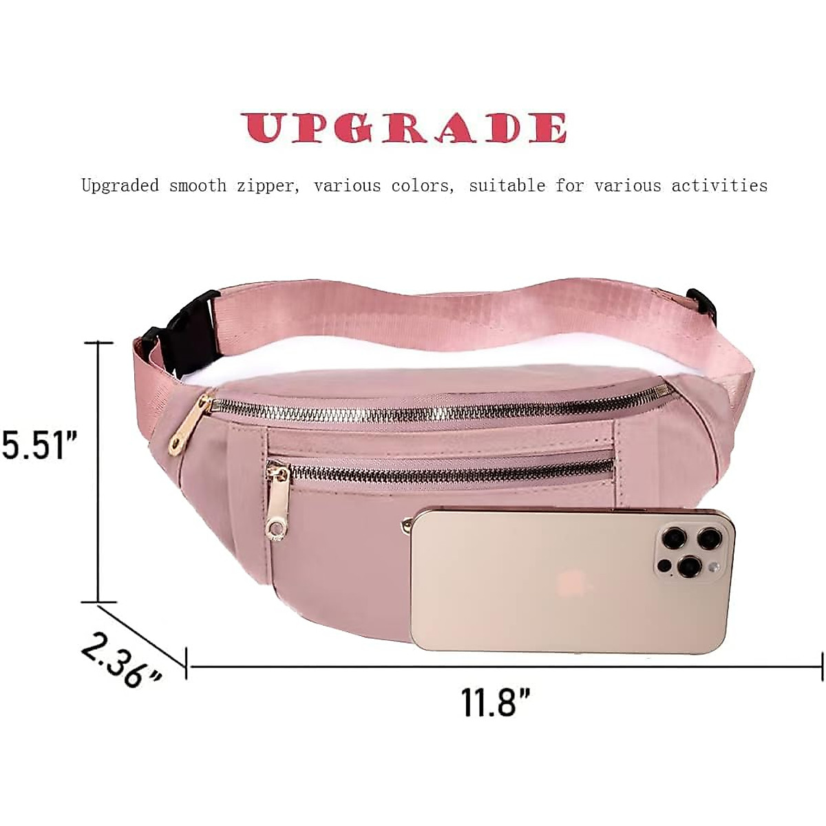Fanny Pack Waist Pack for Women, Waterproof Waist Bag with Adjustable Strap for Travel Sports Running