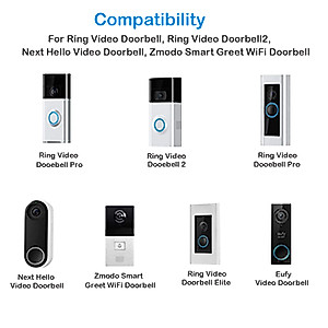 TL-JIYPU 18V 500mA Doorbell Transformer Power Supply Adapter for Nest, Ring Video Doorbell, Arlo, Skybell, Eufy, Nest Hello, Zmodo Smart Doorbell, with 26FT Cord Length