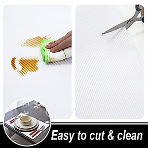 Shelf Liners for Kitchen Cabinets, 11 Inch x 20 FT, Plastic Shelf Liner, Non Adhesive Kitchen Drawer Cabinet Liner for Wire Shelves/Fridge/Drawer/Dresser (White, 11 inches x20 Feet)