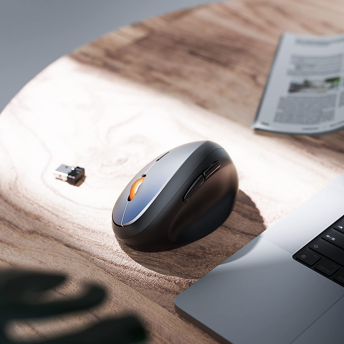 ProtoArc Wireless Vertical Mouse, EM14 Ergonomic Wireless Mouse 2.4G Optical Vertical Mice, 800/1200 / 1600 DPI, Reduce Wrist Strain, for Small Hands