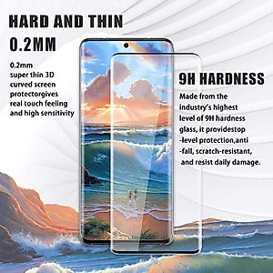 [2+2 Pack] Galaxy S21 Ultra 5G Glass Screen Protector and Camera Protector, HD Clear 9H Tempered Glass Scratch Resistant, Fingerprint Unlock, Full Coverage for Samsung Galaxy S21 Ultra Screen Saver (6.8 Inch)