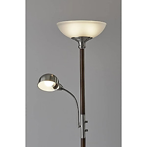 Adesso 4052-15 Lexington 71" Combo 2-Light Floor Lamp, Walnut, Smart Outlet Compatible