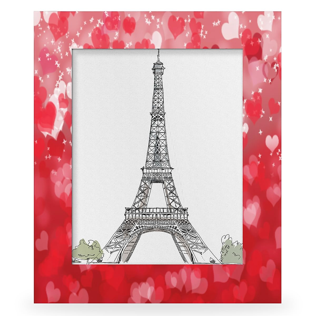 POFATO Shiny Red Heart11x14 Picture Frame Wood Photo Frame for Tabletop Display Wall Mount Picture Frame Display 11 x 14 Inch Photo Wall Decor Home Gift Frames