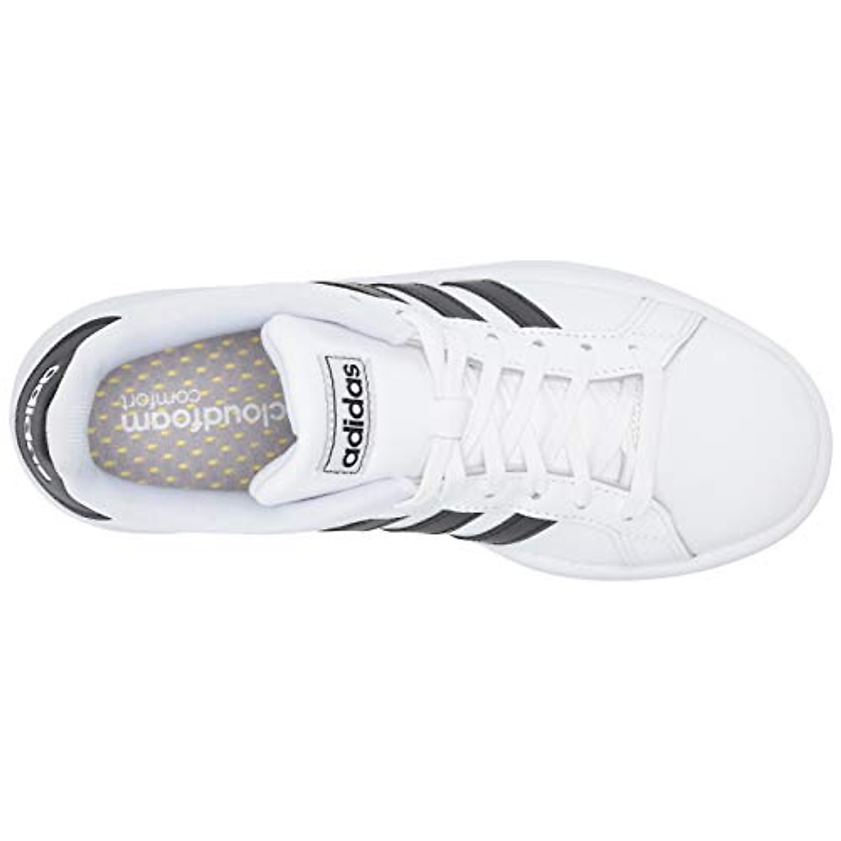 adidas men's Grand Court Sneaker, White/Black/White, 11.5 US