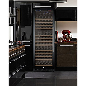 Allavino 24" Wide FlexCount II Tru-Vino 177 Bottle Single Zone Black Left Hinge Wine Refrigerator