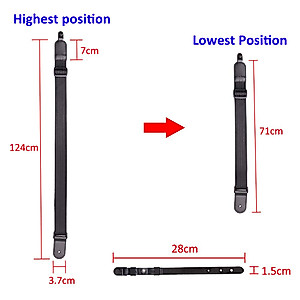 Rayzm Ukulele Strap, Soft Non-slip Nylon Shoulder Strap for Ukulele or Small Size Guitar, Length Adjustable, a Metal End-Pin Included