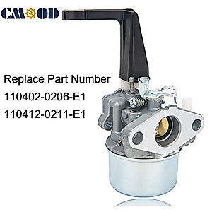 696065 Carburetor Compatible for Briggs & Stratton 697422 110402 110412 215369 Tiller Engine Carb with Mounting Gaskets Kit and 491588S Flat Air Filter Cartridge