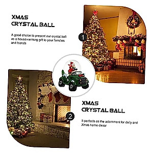 Abaodam Crystal Ball Car Santa Claus Snow Globe Model Truck Santa Ornament Santa Snow Globe LED Water Glittering Birthday Gift Xmas Craft Decor Desktop Decor Home Use Desktop Decor LED 1pc