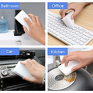 100Pack Magic Sponge Eraser Sheets, Melamine Sponge Foam, Multi-Functional Household Cleaning Non-Scratch Scrub Sponge Pads for Kitchen, Bathroom, Tub, Sink, Furniture, Car, Walls, Shoes