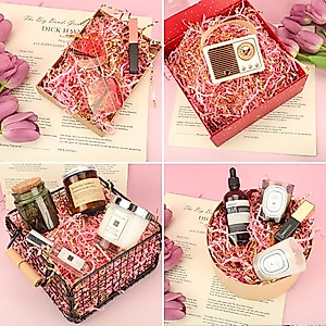 TCAIRG - 2 LB - Gold & Pink - Mixed Color Shred Filler Crinkle Cut Paper for luxury Gift Box Filler Gift Basket Stuffing Shipping Packaging Craft Party Favor Bags (Gold & Pink)