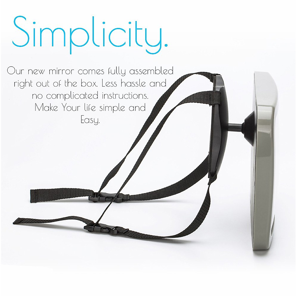 #1 Back Seat Mirror - Baby & Mom Rear View Baby Mirror - Easily Watch Your Precious Child in-Car - Adjustable, Convex and Shatterproof Glass