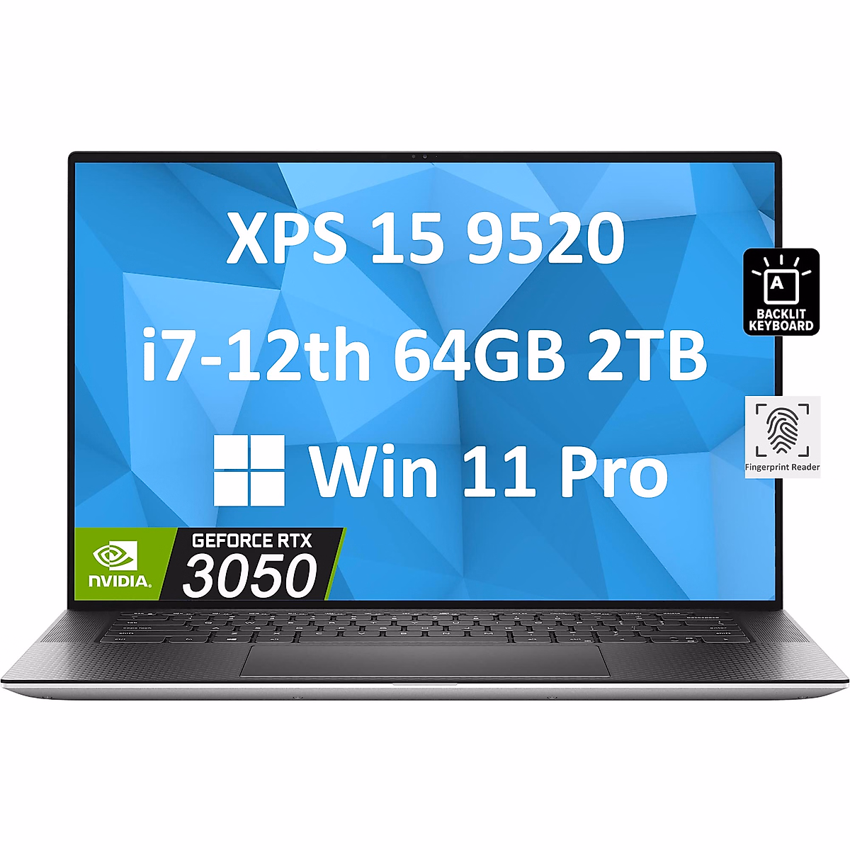 Dell XPS 15 9520 15.6" FHD+ (Intel 12th Gen 14-Core i7-12700H (Beat i9-11980HK), 64GB DDR5 RAM, 2TB PCIe SSD, RTX 3050) Business Laptop, Backlit, Fingerprint, Thunderbolt 4, Webcam, Win 11 Pro