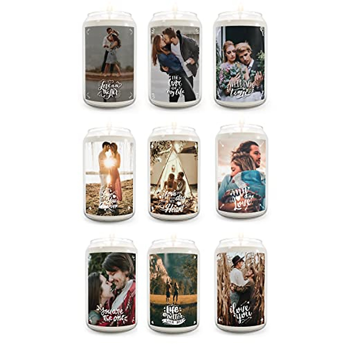 Personalized Scented Candles with Picture for Her or Him (Comfort Spice) - Custom Valentine's Day Photo Candles for Girlfriend or Boyfriend - Customized Wax Jar Candles, 13.75oz