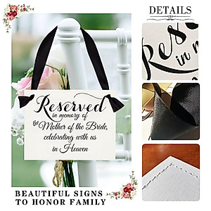 Yumoquee Wedding Memorial Sign in Memory of Parents Celebrating from Heaven Ceremony Seat Banner Mother of The Bride