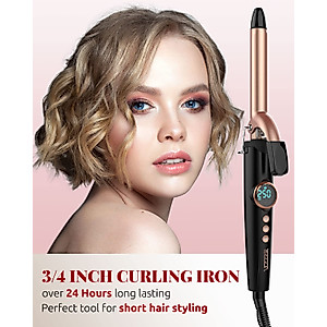 YEEGOR 3-4 Inch Tourmaline Ceramic Hair Iron for Short Hair - Smart Capsule Round Display, 30S Instant Heating, Precise Temperature Control, International Voltage Compatible