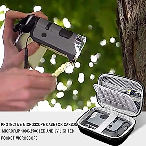 Microscope Case for Carson MicroFlip 100x-250x LED and UV Lighted Pocket Microscope(MP-250 or MP-250MU)- Black (Case Only)