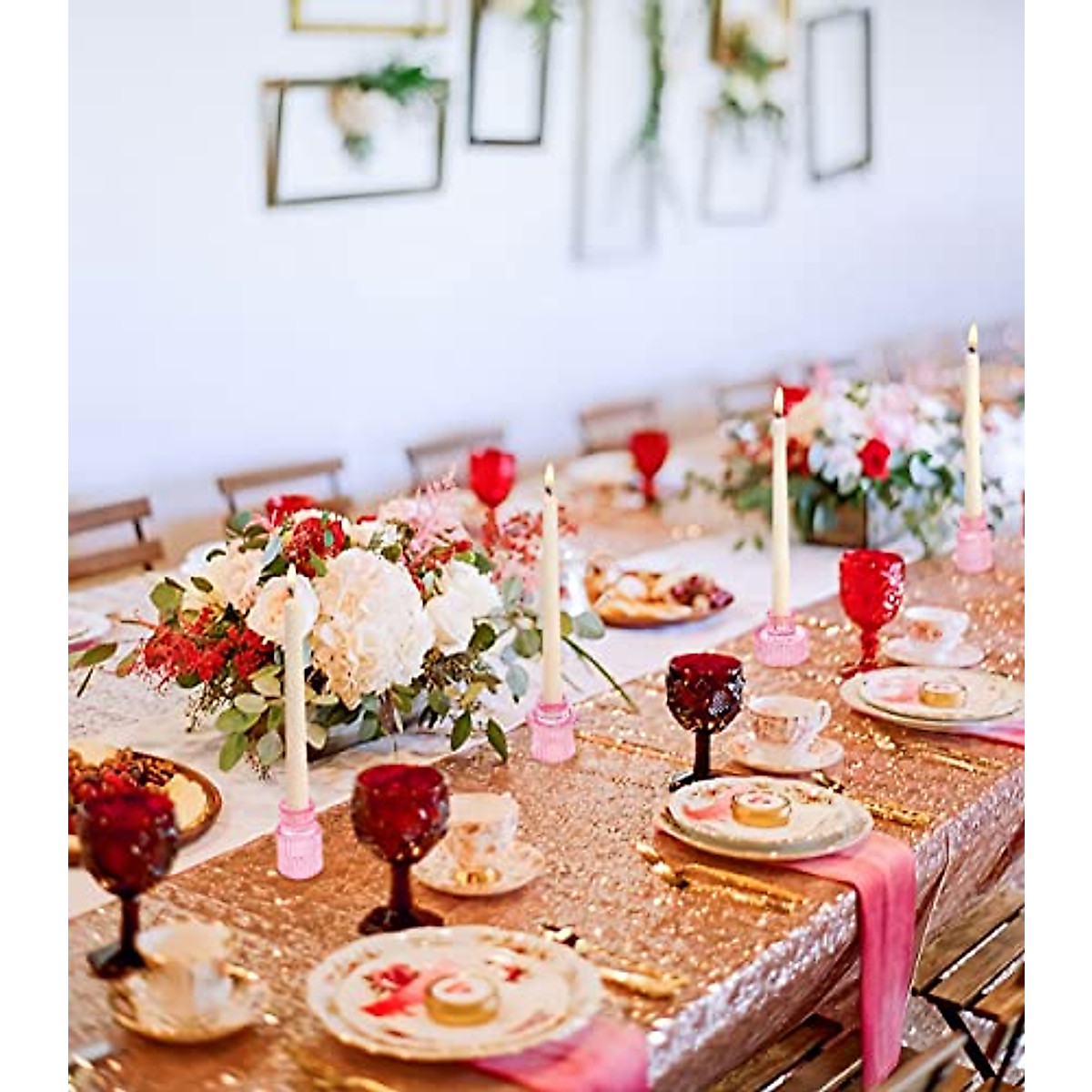 Vixdonos Pink Candlestick Holders Set of 3 Glass Candle Holders for Taper Candles,Pillar Candles and Tealight Candles