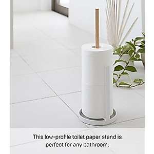 Yamazaki Home Toilet Paper Stocker, Holds 3 Toilet Paper Rolls, No Assembly Req, White, One Size