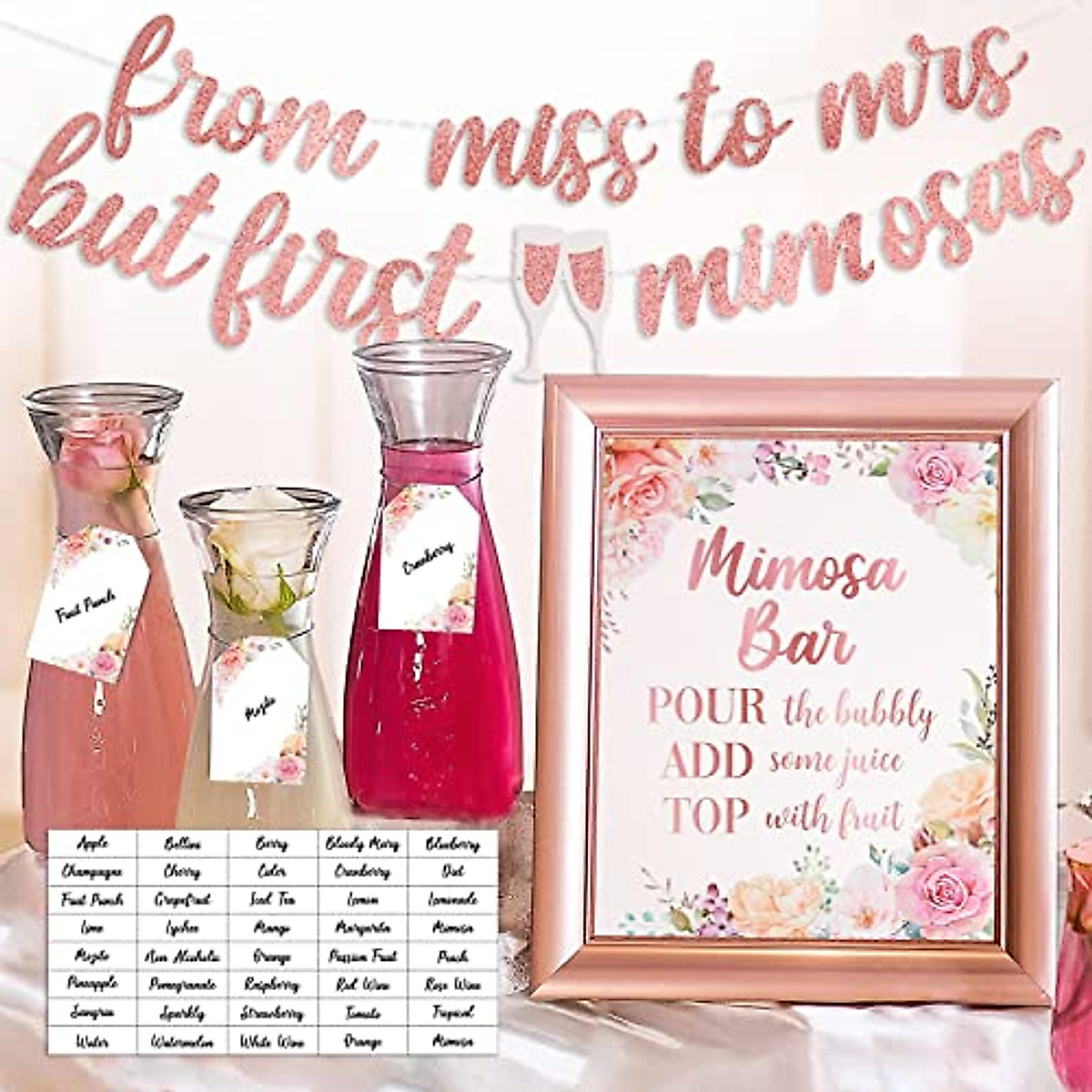 226 PC Bachelorette Party Decorations Kit- Rose Gold Bridal Shower Decorations, Banners, Curtains Mimosa Bar Supply Bride Balloons Sash Tiara Veil Topper Plates Cups Napkins Straws for 25 Guest & More