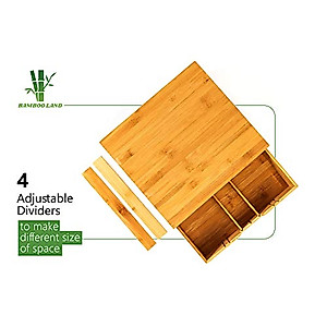 Bamboo Land- Bamboo K Cup Holder, 4 Adjustable Dividers, 36 K Cup Pod Storage, Coffee Pod Drawer, Coffee Pod Holder, Coffee Pod Organizer, Kcup Holder, K Cup Holders for Counter, Coffee Pods Holder