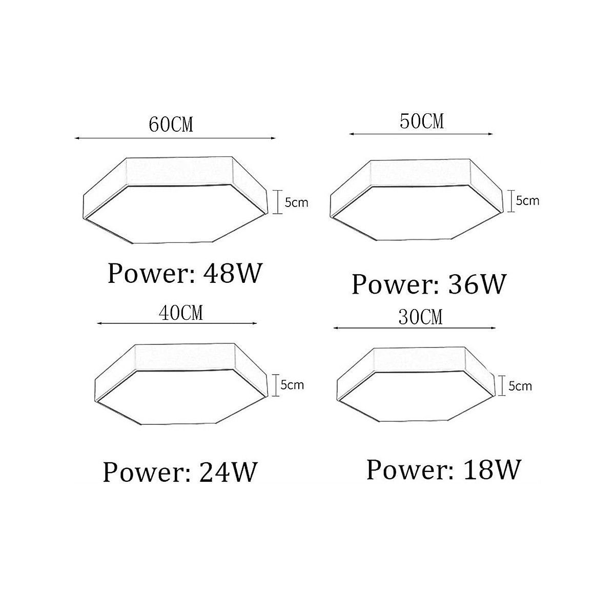 OJRGG LED Ceiling Lamp Metal Hexagon Flush Mount Ceiling Light Three-Color Dimming Ceiling Light Fixture for Living Room Bedroom Dining Room Kitchen Hallway Entry Foyer Pendant Lamp(40cm)