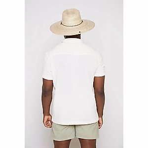 Peter Grimm Unisex Orbi Lifeguard Packable Summer Palmilla Straw Western Cowboy Hat with 4.5" Brim & Chin Cord, Natural, One Size