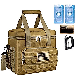 Large Lunch Box for Men Women-Tactical Cooler Lunch bag Insulated with 2 ice Pack Big Lunch Bag 18L Heavy Duty Durable Large Lunch Tote Bag for Work Adult, Picnic-18L