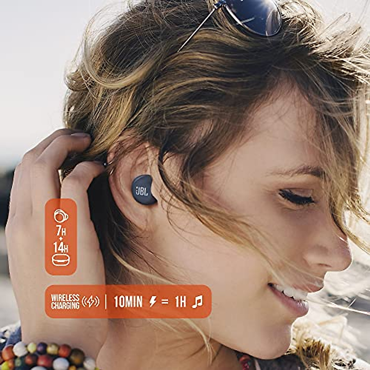JBL Live Free NC+ - True Wireless in-Ear Noise Cancelling Bluetooth Headphones with Active Noise Cancelling, Microphone, Up to 21H Battery, Wireless Charging (Blue) (Renewed)
