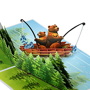 Rykamia Fishing Card, Blank Bear Fishing Card, Fishing Fathers Day Card, Fishing Birthday Card For Men, Fishing Graduation Card, Fishing Greetings Card