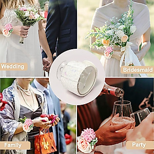 Tutuone 6 Pcs Slaplet Wrist Corsage Bracelets Corsage Wristlet Bands DIY Wrist Corsages Accessories for Wedding,Prom and Bridal Shower Party Wrist Corsages