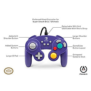 PowerA Wired Controller for Nintendo Switch GameCube Style: Purple Nintendo Switch