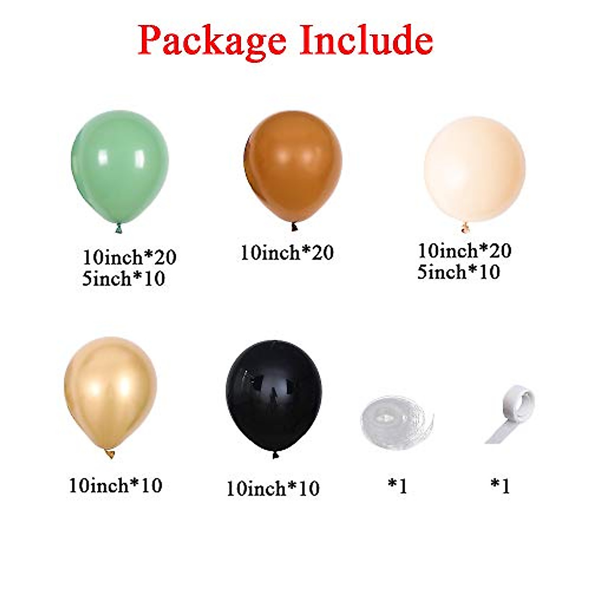 100pcs Mocha Chrome Gold Balloon Garland Arch Kit Coffee Sage Green Apricot Balloons for Wedding Birthday Party Balloon Arch Baby Shower Boho Party Decorations