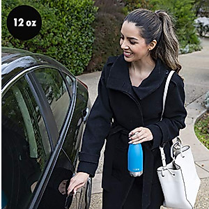 MIRA 12 oz Stainless Steel Vacuum Insulated Water Bottle - Double Walled Cola Shape Thermos - 24 Hours Cold, 12 Hours Hot - Reusable Metal Water Bottle - Kids Leak-Proof Sports Flask - Rose Pink