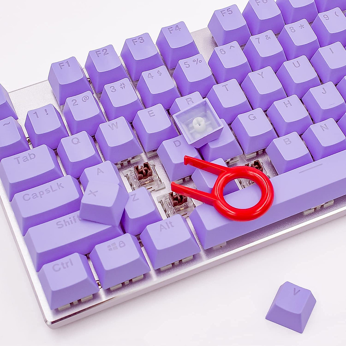Granvela ABS Keycaps Set for Mechanical Keyboards, 104 Keys | for RGB Backlit | ANSI US-Layout | Campatible with 100% 75% 65% 60% MX Keyboard- Purple