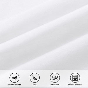 Easy-Going Bed Skirt for Queen or King Size Bed, 18 Inch Tailored Drop, Fitted with Adjustable Elastic Belt, Convenient to Use Without Lift The Mattress (Queen/King, White)