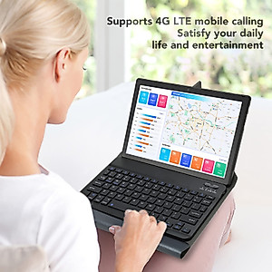 Tablet PC, 5G WiFi 4G LTE IPS Octa Core 10 Inch Tablet for School (Black)