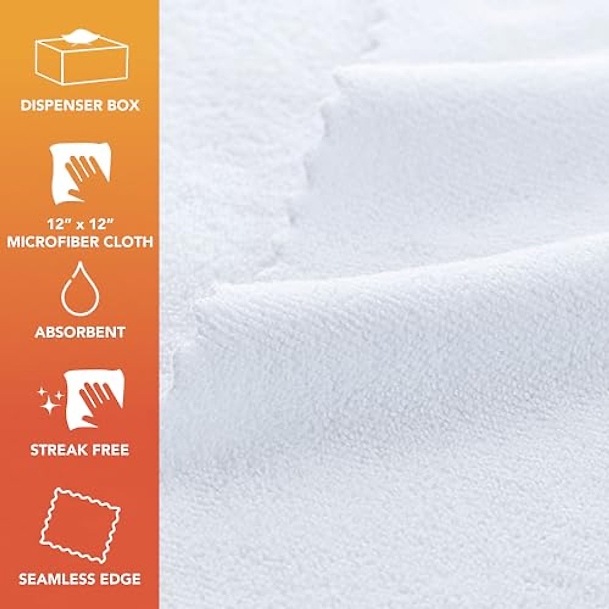 Arkwright Smart Rags in Box - (Pack of 50) Lint Free Microfiber Cleaning Cloth, Scratch & Streak-Free, Dispensable Wash Towels for Cars, Window Glass, and Auto Shop, 12 x 12 in, White