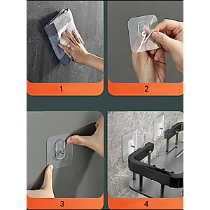 1pc Wall Mounted Punch-free Bathroom Storage Rack,Shower Caddy Shelf, Bathroom Shower Rack, Stainless Steel Suction Cup Toilet Rack, Toilet Organizer Rack