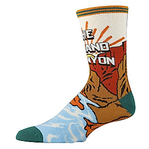 Men's Novelty Crew Socks ,National Park, Oooh Yeah Funny Fun Crazy Cool Socks, Casual Dress Socks (Grand Canyon)