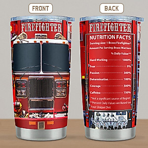 Qatdey Firefighter Gifts Tumbler 20oz, Firefighter Fireman Gifts for Men/Women, EMS Week/EMT Present for Fire Department/First Responder