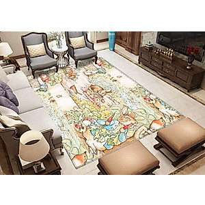 The World of Beatrix Potter Large Vintage Illustration Area Rugs Non-Slip Floor Mat Doormats Home Runner Rug Carpet for Bedroom Indoor Outdoor Kids Play Mat Nursery Throw Rugs Yoga Mat