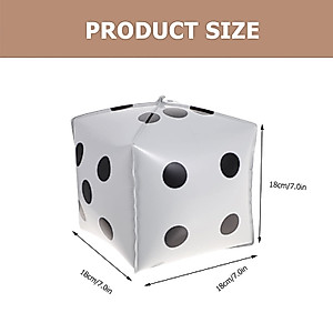5pcs Square Dice Balloons Aluminum Dice Foil Balloons Cube Balloons for Theme Party Decorations,White