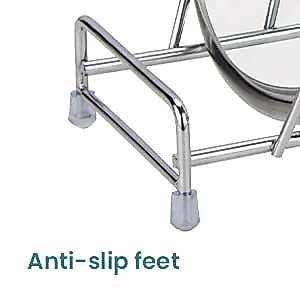 FAWEGO Stainless Steel 304 Pot Lids Holder Kitchen Organizer Plate organizer for Cabinet 9 Slot plate rack