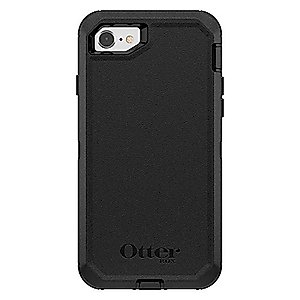 OtterBox iPhone SE 3rd & 2nd Gen, iPhone 8 & iPhone 7 (not compatible with Plus sized models) Defender Series Case - BLACK, rugged & durable, with port protection, includes holster clip kickstand