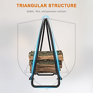 Mr IRONSTONE 41 inch Firewood Rack, Firewood Log Hoop for Indoor Fireplace Wood Storage Ring, Round Tubular Steel for Patio Deck Metal Log Holder Outdoor Fireplace Pit Patio Deck Porch Lumber Stacker